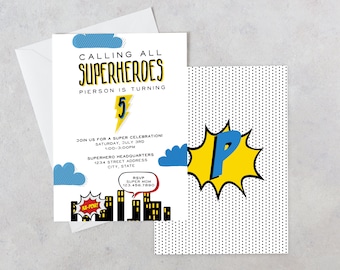 Calling All Superheroes Invitation - Etsy