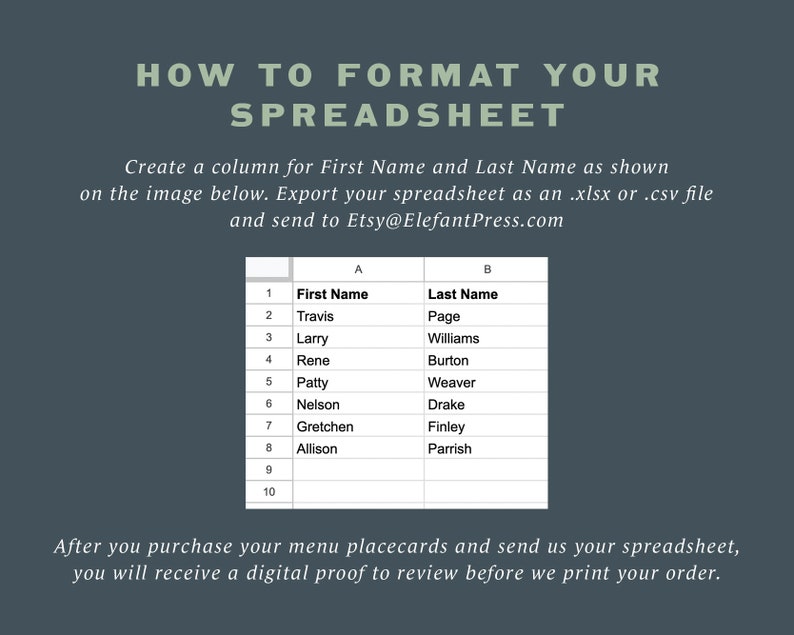 8" Round Menu Name Cards Printed With White Ink on Black Paper - Die ...