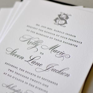 Letterpress A7 Monogram Invitation Suite - Complete With Reply Cards ...