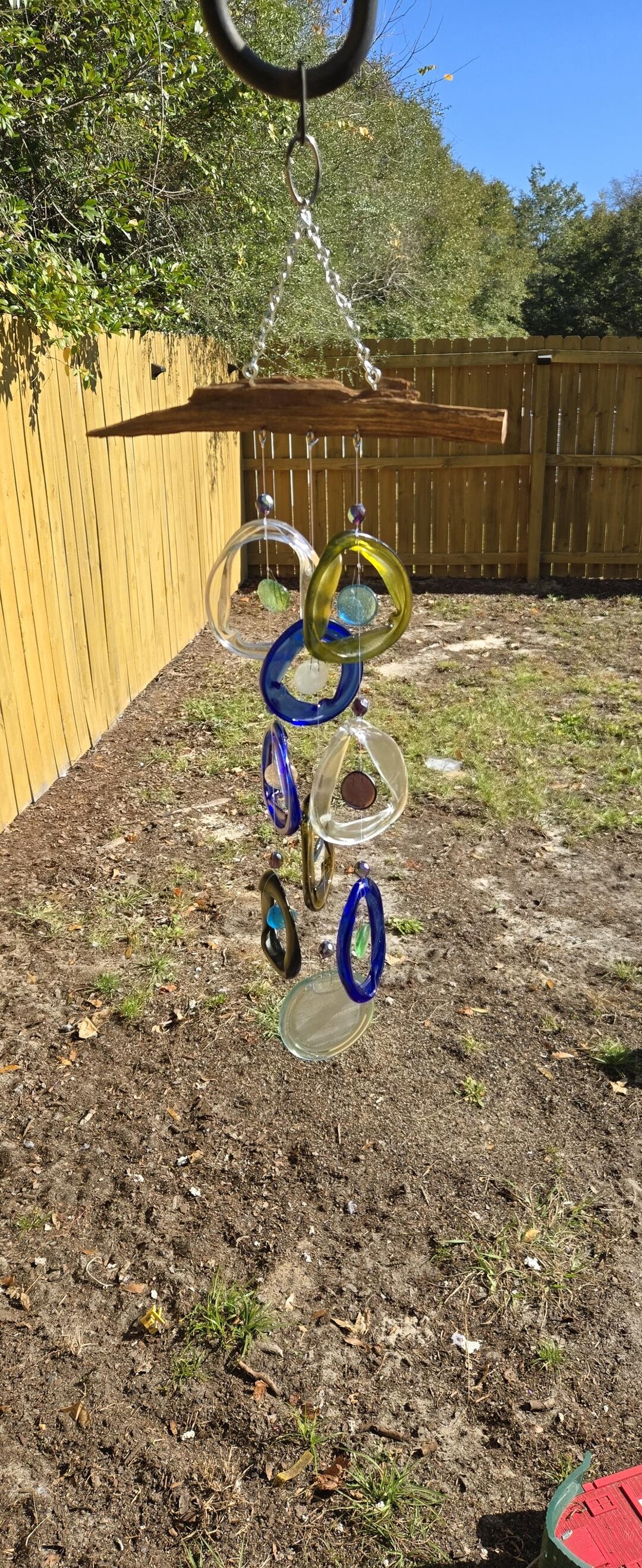 Glass Ring Wind Chime on Drift Wood - Etsy