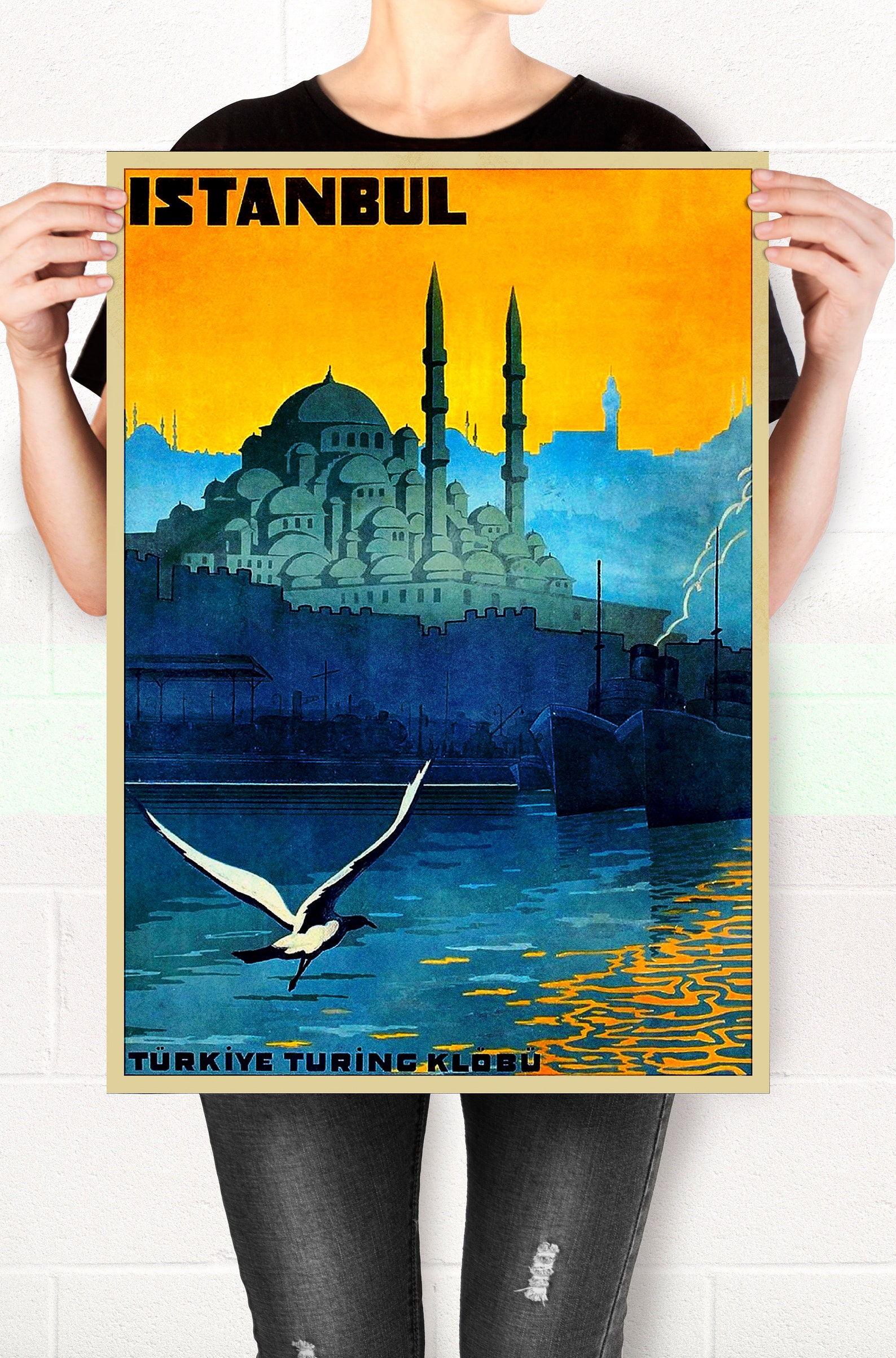Istanbul Vintage Travel Poster Istanbul Turkey Travel Poster - Etsy