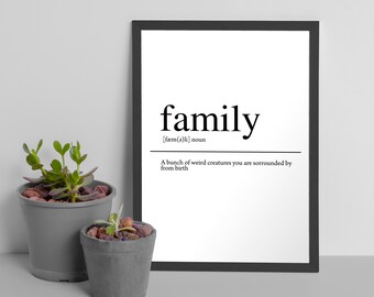 Family Meaning Poster - Etsy