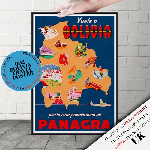 La Paz Bolivia Retro Travel Art Poster - Etsy