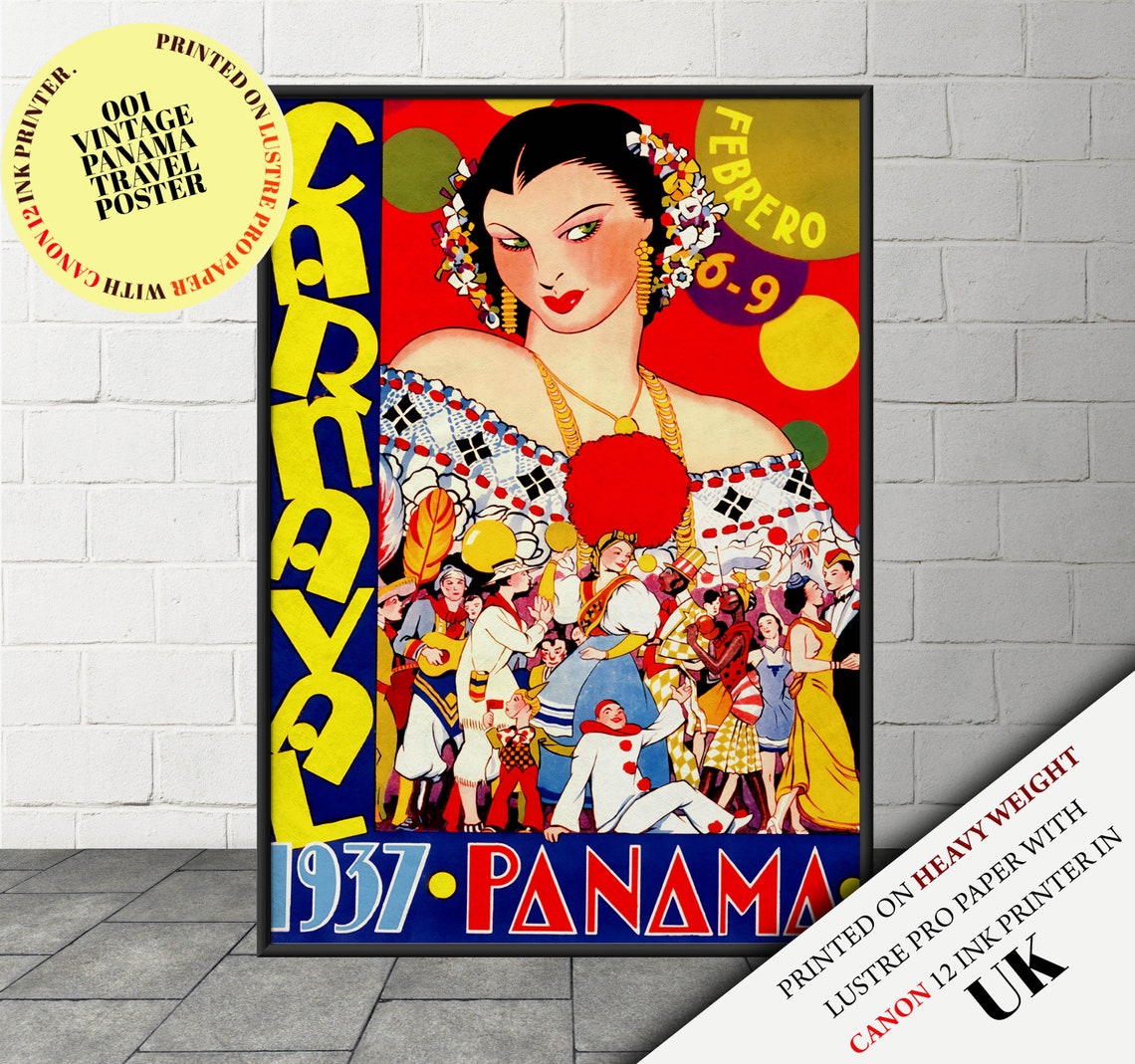 Vintage Retro Style Panama Travel Poster panamatravel Wall - Etsy