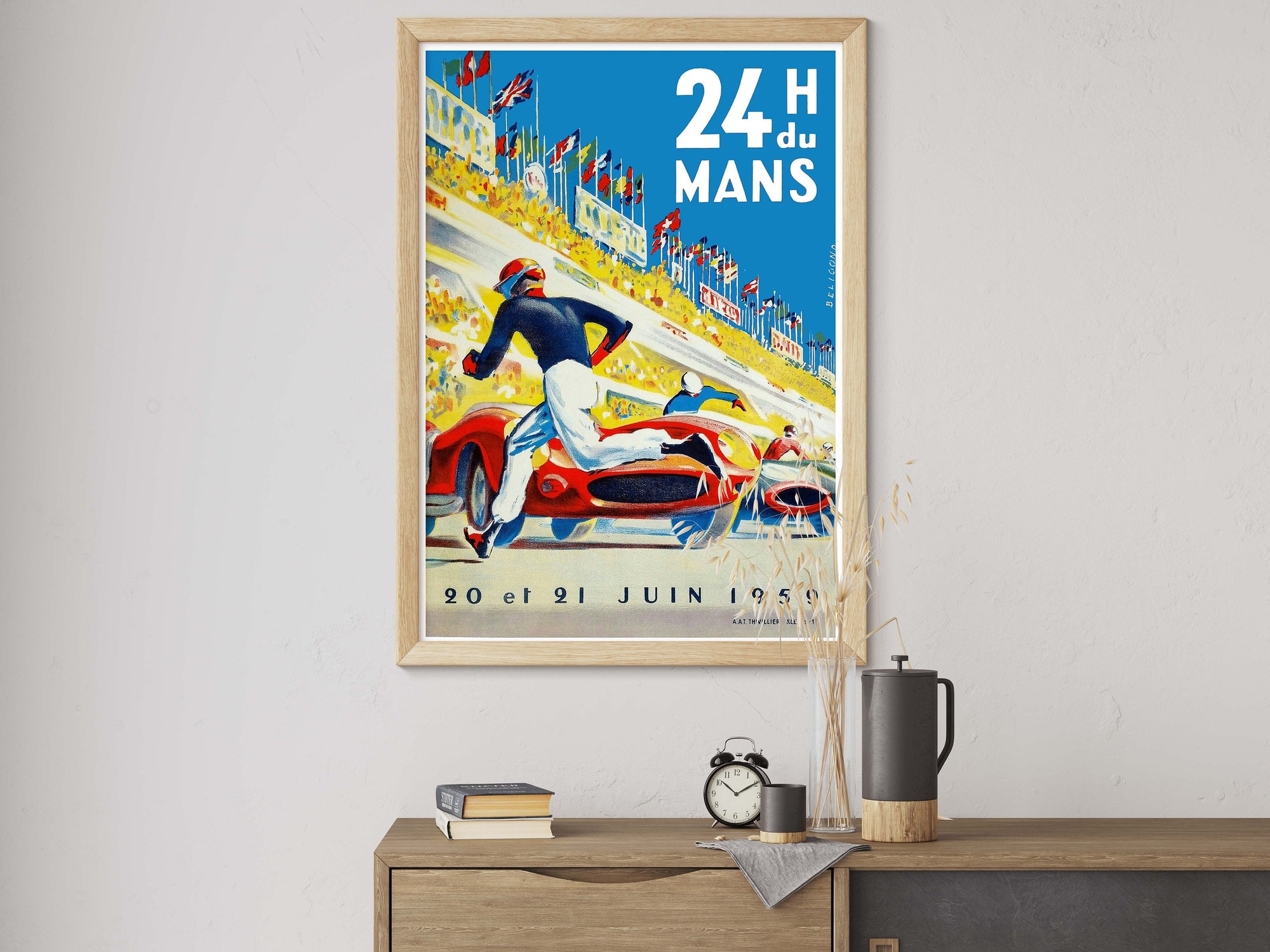 Vintage 1959 Le Mans Motor Racing Poster