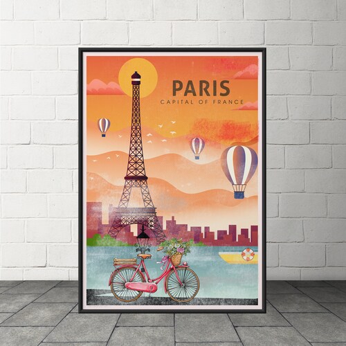 Paris Poster France - Etsy