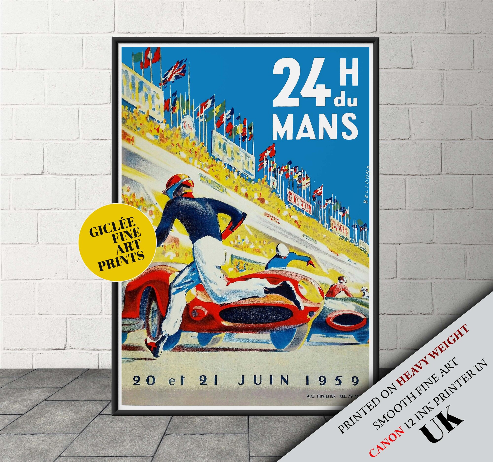 Vintage 1959 Le Mans Motor Racing Poster