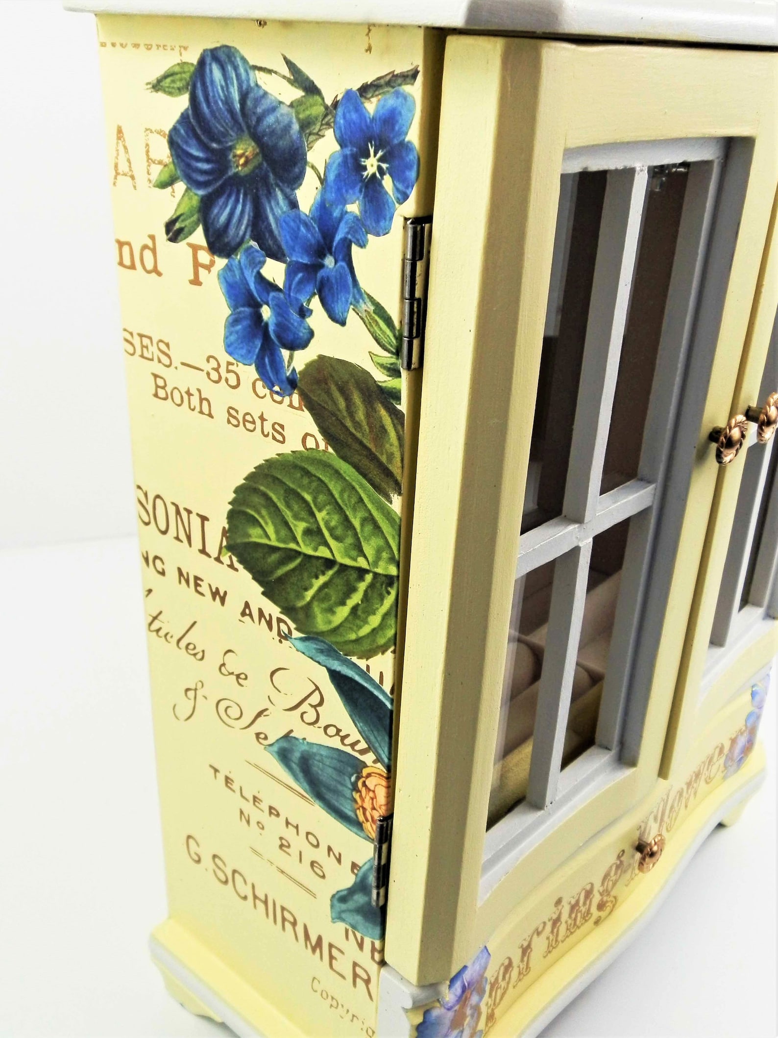 Girls Yellow Painted Jewelry Chest Jewelry Box Upcycled | Etsy