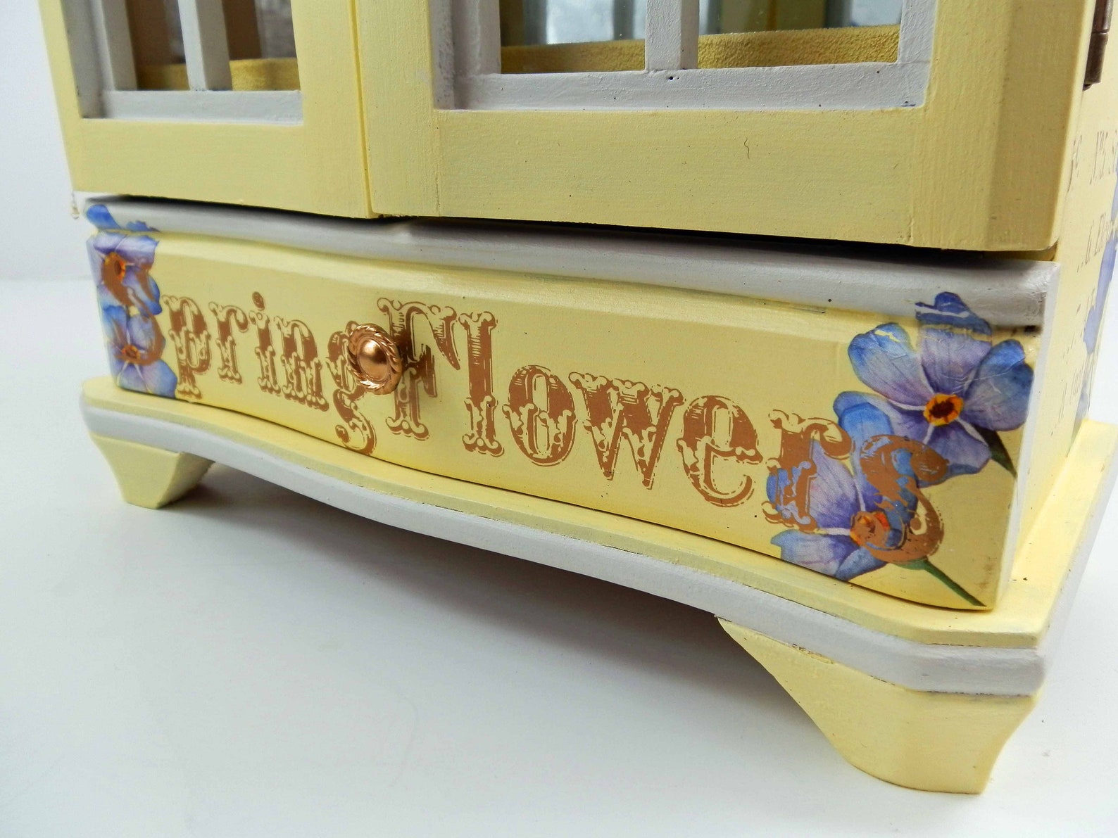 Girls Yellow Painted Jewelry Chest Jewelry Box Upcycled | Etsy