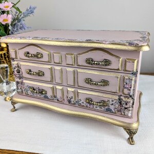 Girls Jewelry Box, Pink Painted Jewelry Box, Vintage Jewelry Armoire ...