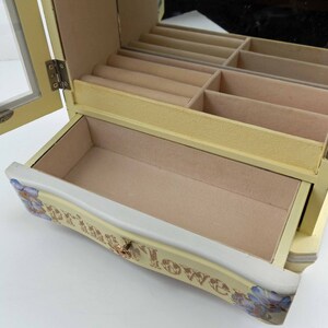 Girls Yellow Painted Jewelry Chest, Jewelry Box, Upcycled Vintage ...