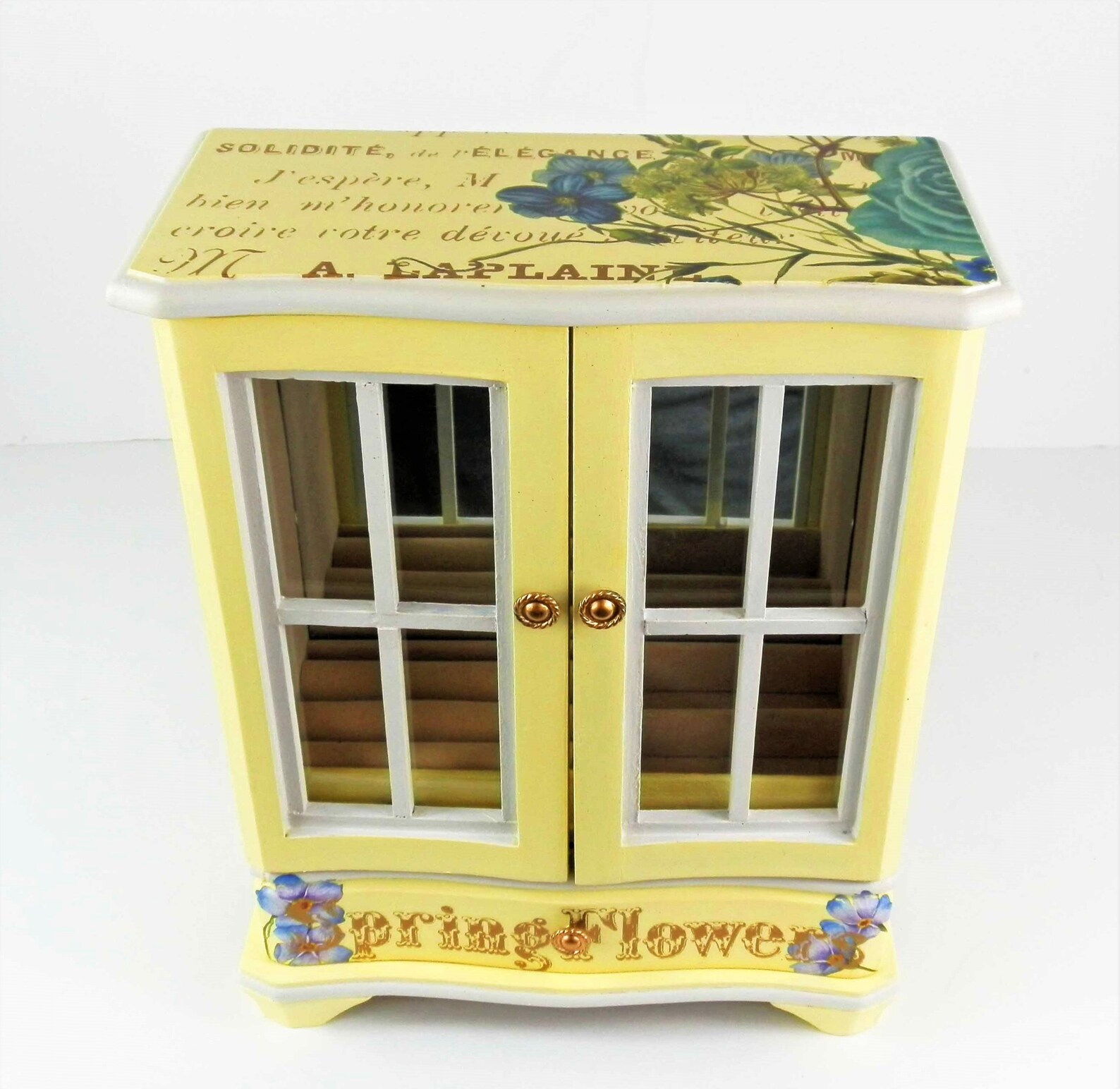 Girls Yellow Painted Jewelry Chest Jewelry Box Upcycled - Etsy