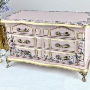 Girls Jewelry Box, Pink Painted Jewelry Box, Vintage Jewelry Armoire ...