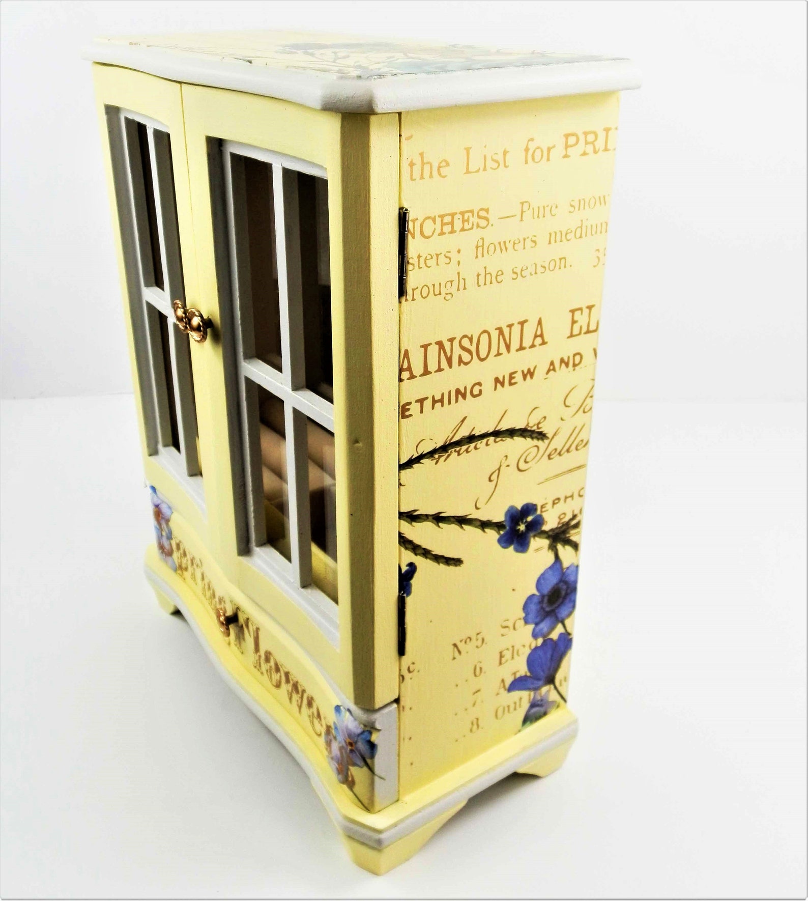 Girls Yellow Painted Jewelry Chest Jewelry Box Upcycled | Etsy