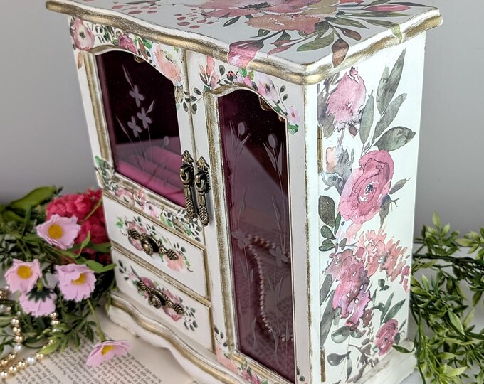 Girls Jewelry Box, Pink Jewelry Box, Jewelry Chest, Upcycled Jewelry ...