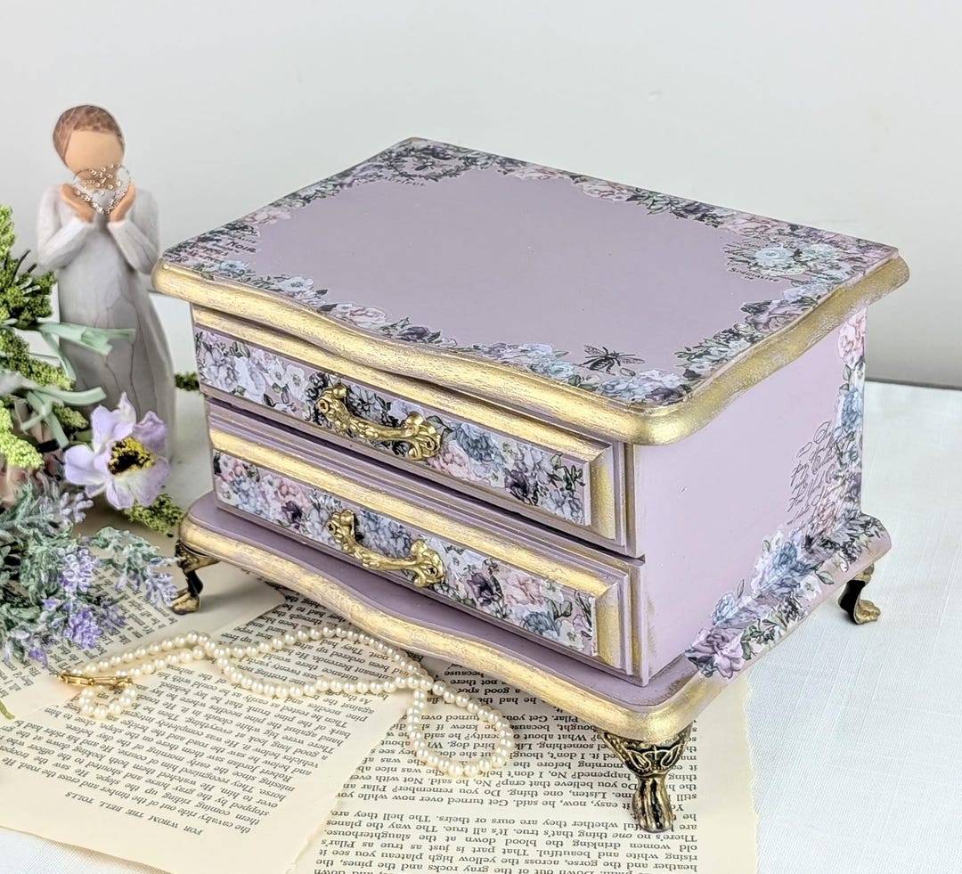 Girls Purple Jewelry Box, Lilac Jewelry Chest, Jewelry Armoire French ...