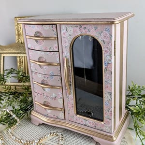 Girls Jewelry Box, Painted Ladies Pink Jewelry Box, Jewelry Armoire ...
