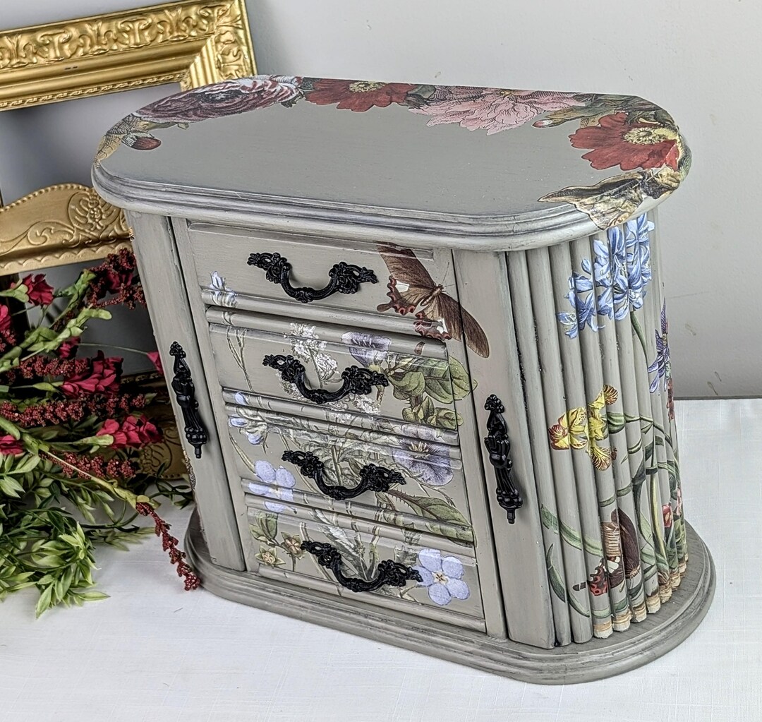 Ladies Jewelry Box, Painted Jewelry Chest, Vintage Jewelry Box ...