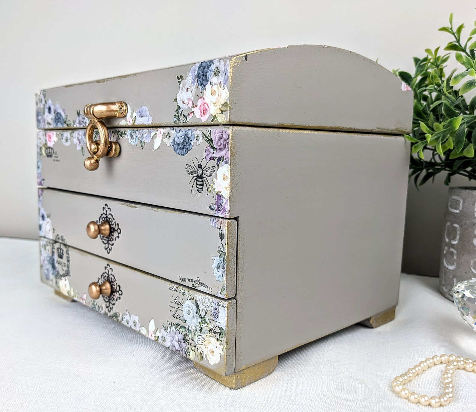 Jewelry Box Ladies Upcycled Jewelry Chest Jewelry Armoire - Etsy