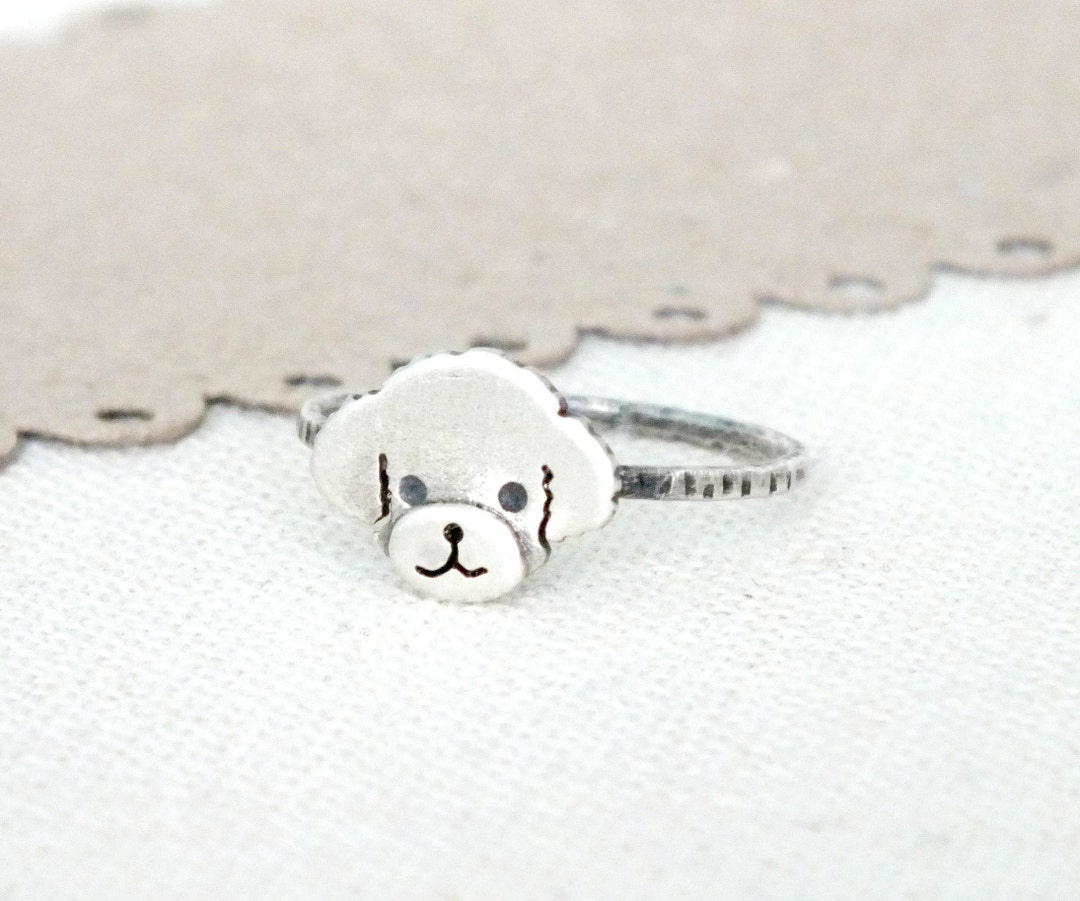 Poodle Ring in Sterling Silver, Silver Dog Ring, Silver Puppy Ring ...