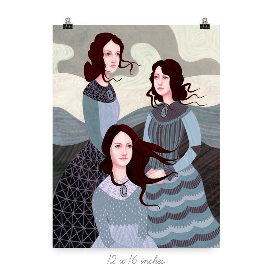 Bronte Sisters Art Print Jane Eyre Wuthering Heights | Etsy