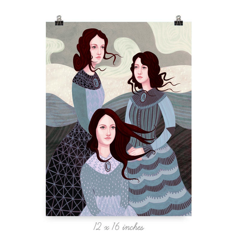 Bronte Sisters Art Print Jane Eyre Wuthering Heights - Etsy