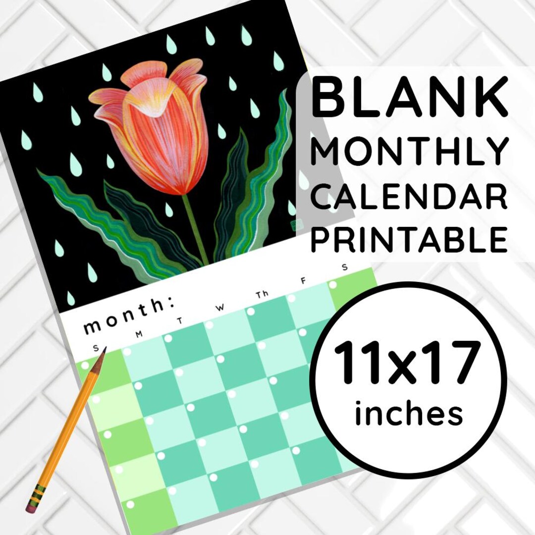 Tulip Calendar 2024, Pastel Checkers, DIY Monthly Printable (PDF) - Etsy