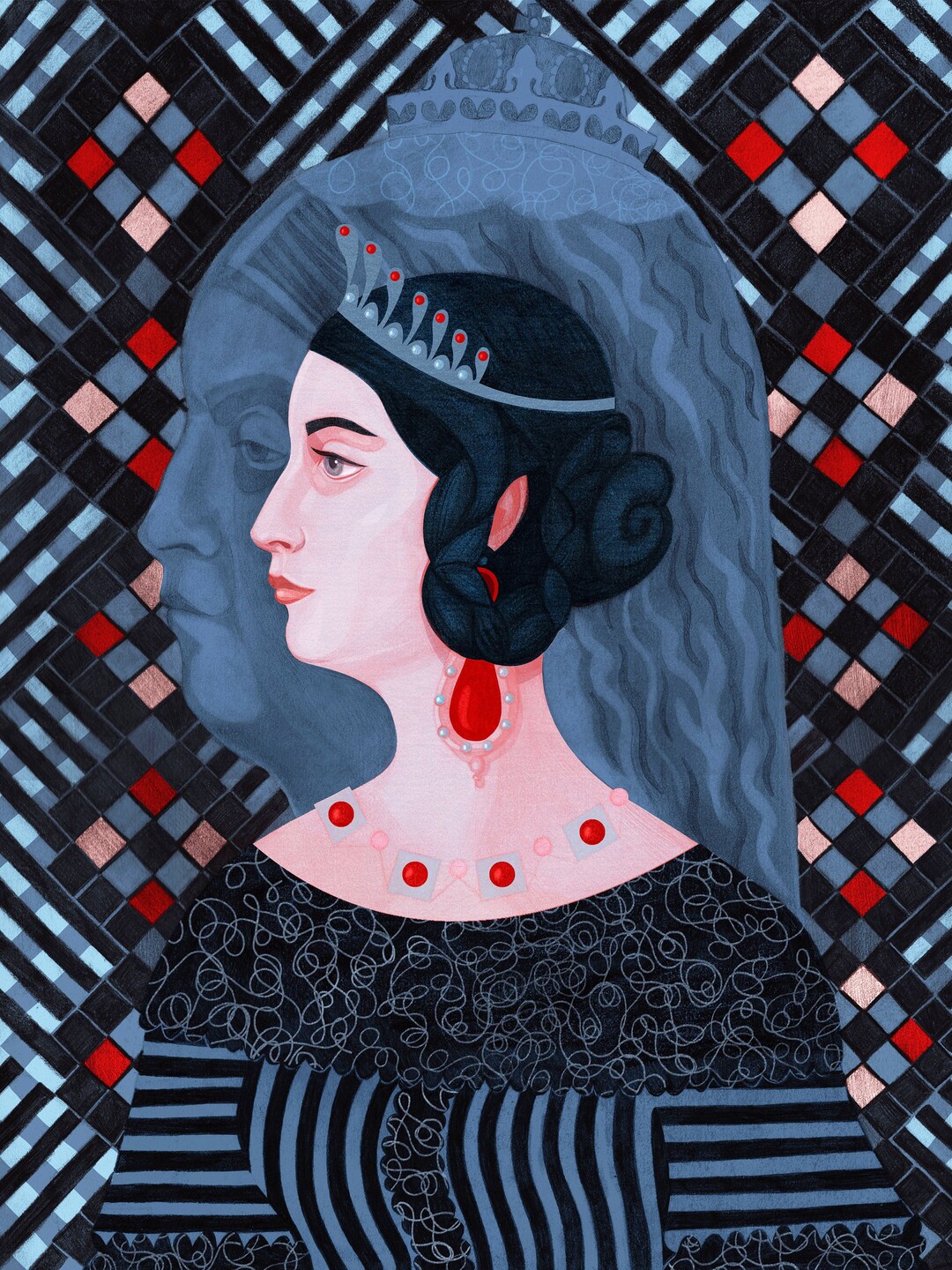 Queen Victoria Art Print, Colorful Decor, Victorian Design, Portrait ...