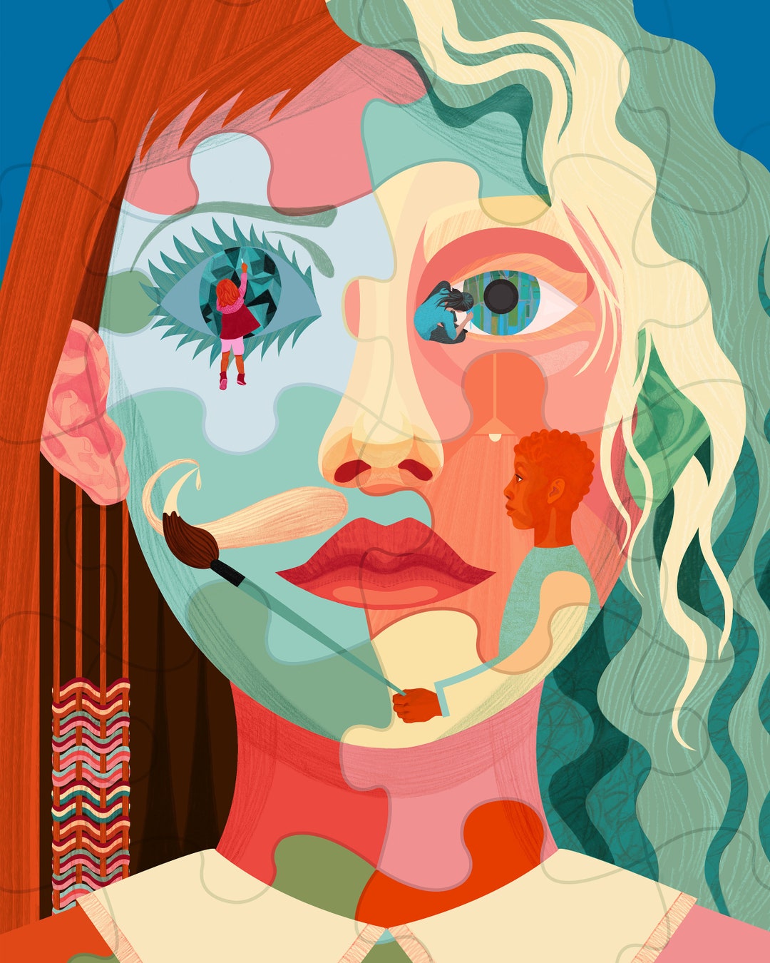 Psychedelic Picasso Style Art Print, Art Classroom Poster, Colorful ...
