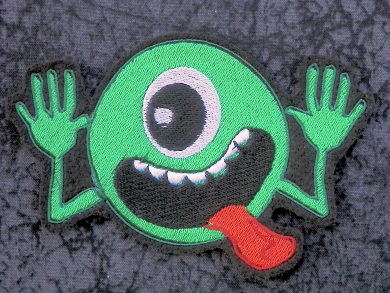 One Eyed Monster Iron on Patch Evil Eye Hitchhikers Guide | Etsy