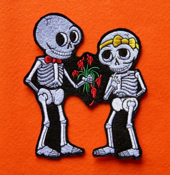 Eternal Love Skeletons Iron On Patch Extra Large 5 75 Etsy