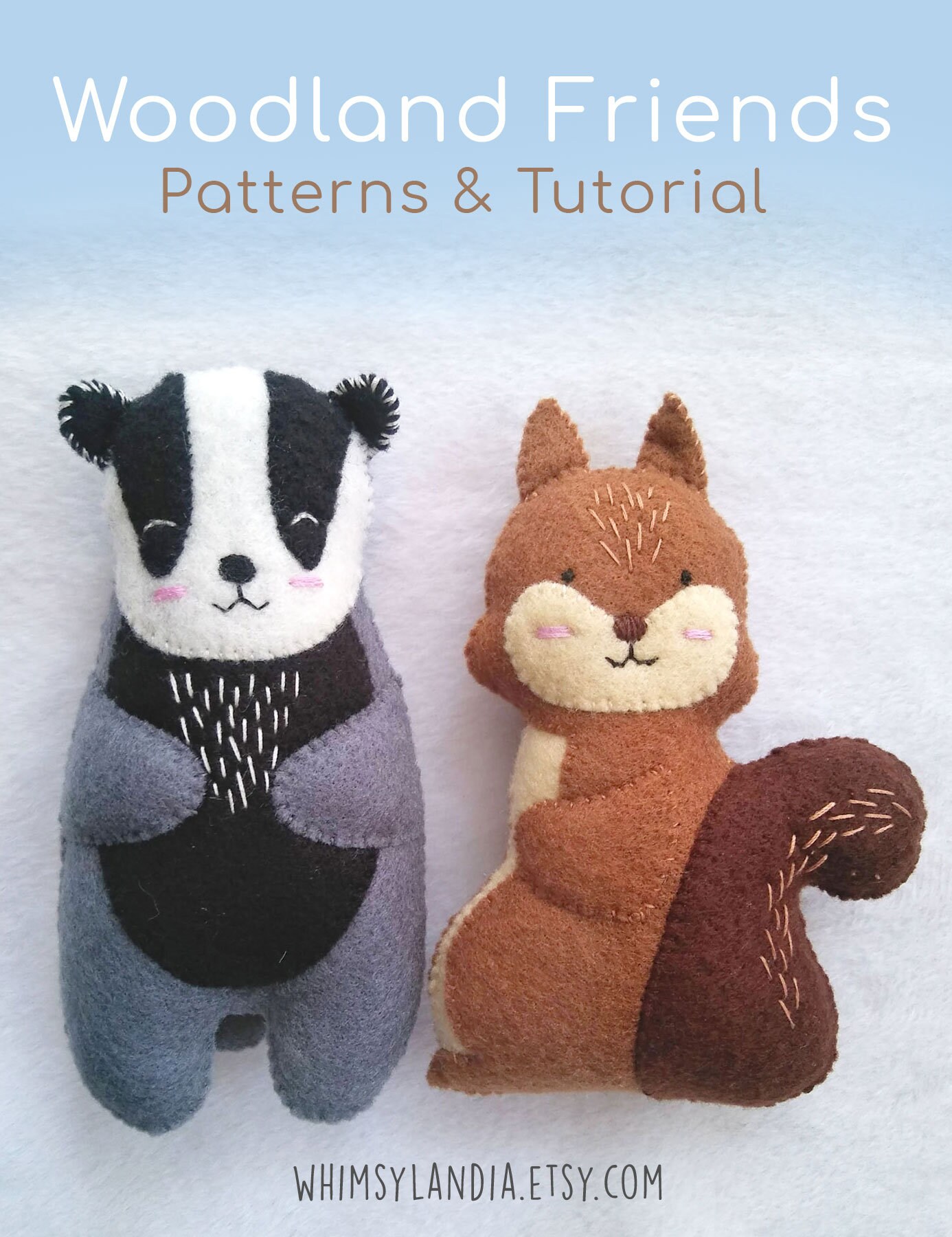 Woodland Animals Felt Badger and Squirrel Plush Soft Baby Toys | Etsy