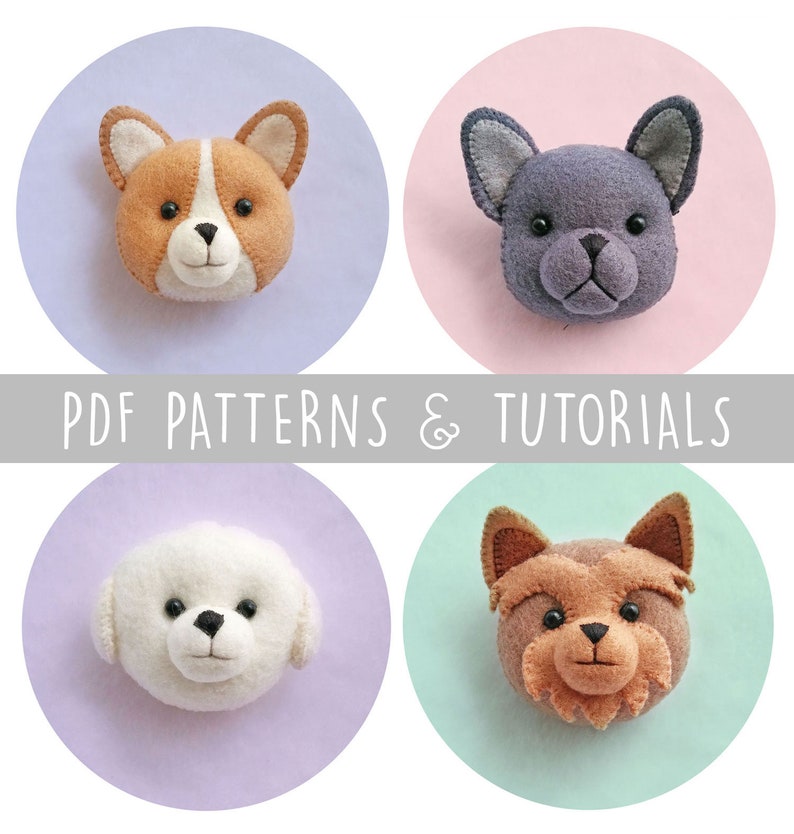 BUY 3 GET 1 FREE Set of 4 Pdf Patterns Tutorial for Felt Dog - Etsy Canada