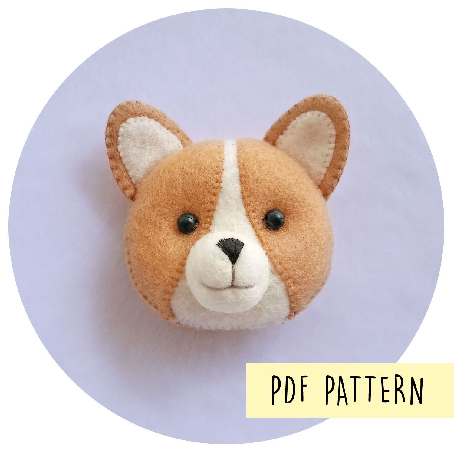 PDF Pattern and Tutorial for Corgi Puppy Felt Brooch DIY - Etsy UK
