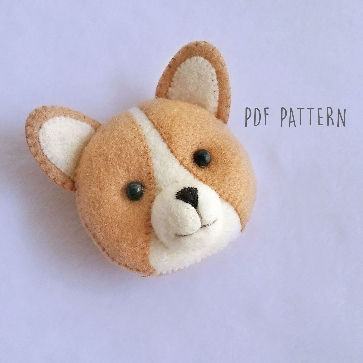 PDF Pattern and Tutorial for Corgi Puppy Felt Brooch DIY - Etsy UK