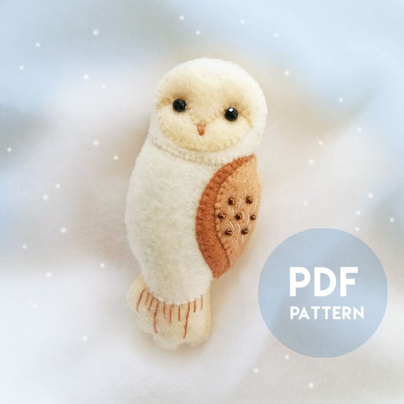 PDF Pattern of Barn Owl Felt Brooch Felt Craft Pattern and - Etsy