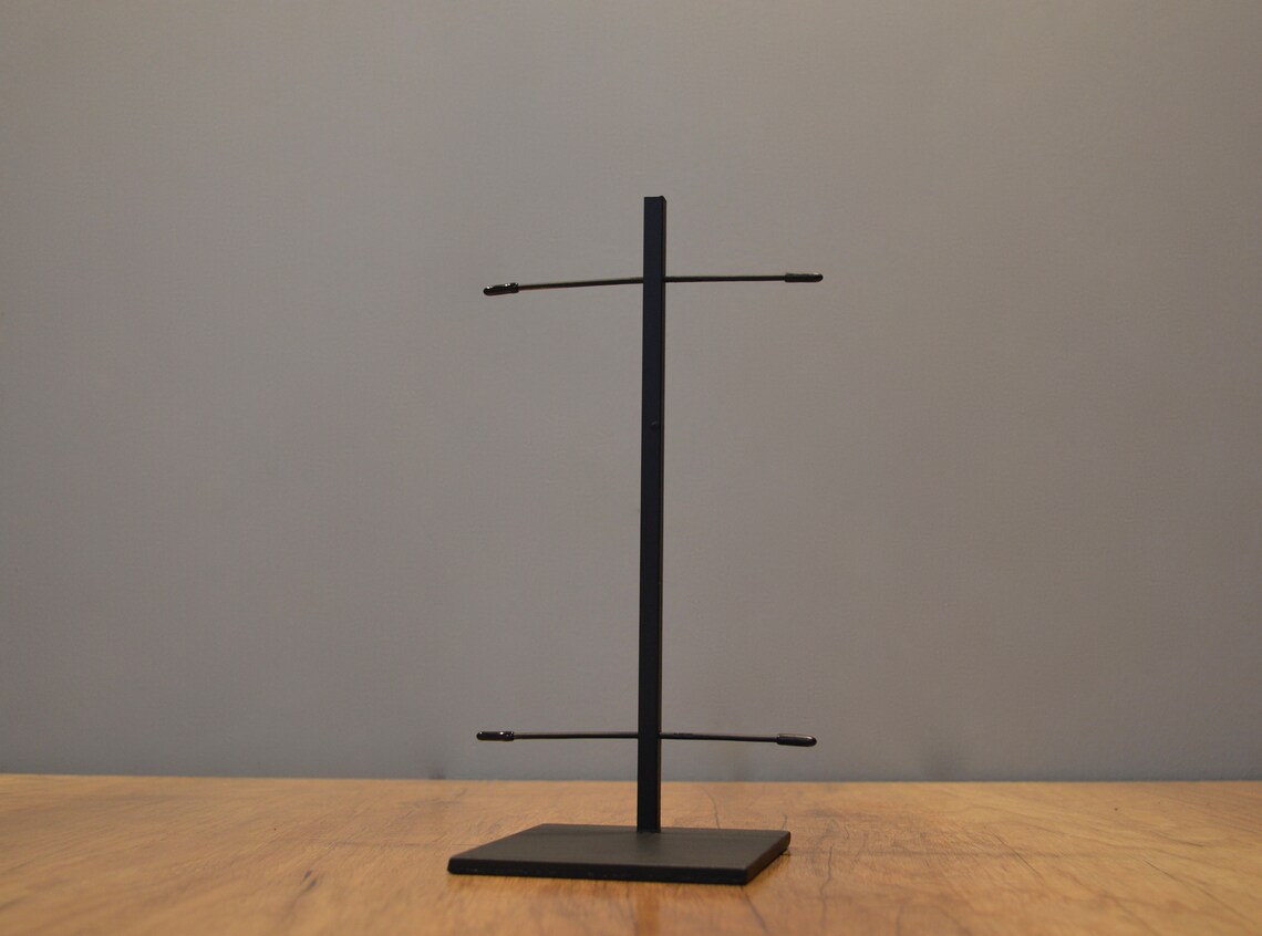 10” High Double Crossbar Metal Display Stand for Art Objects - 4x4 Base ...
