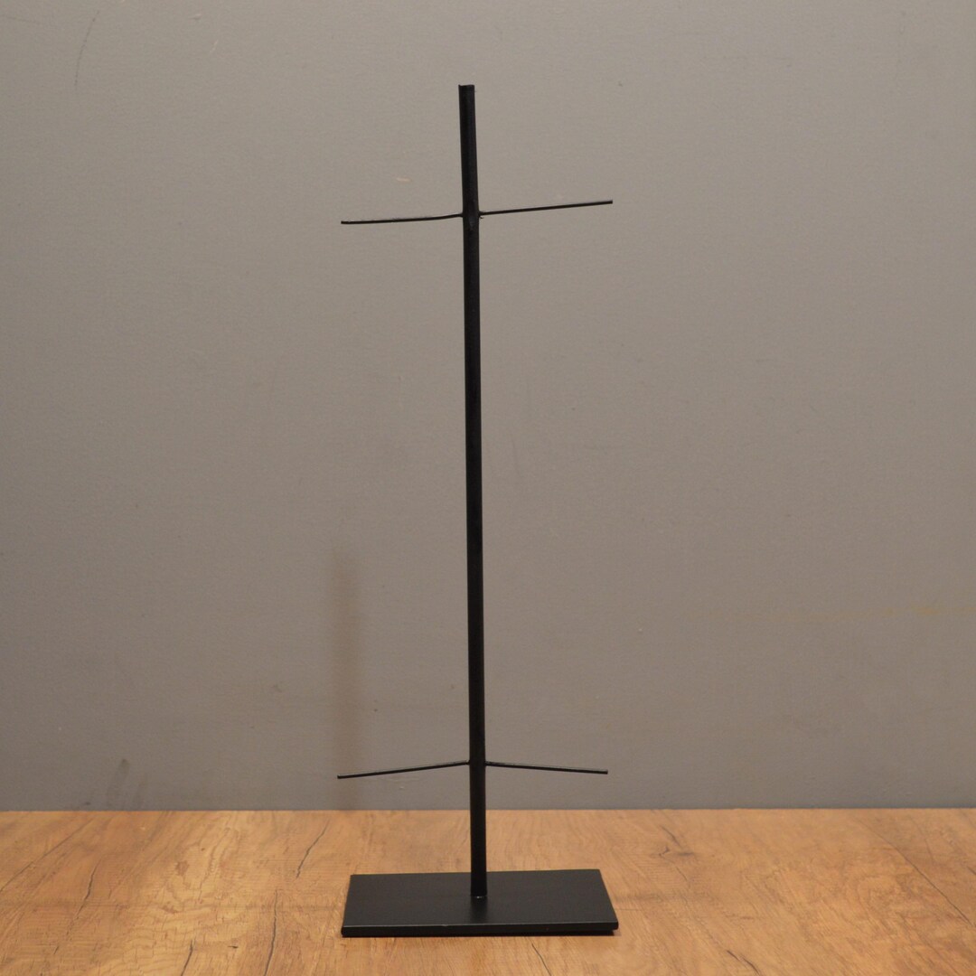 18" Metal Display Stand W/ Double Crossbars for Tribal Art - 6x6 Base ...