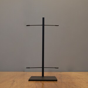 10” High Double Crossbar Metal Display Stand for Art Objects - 4x4 Base ...