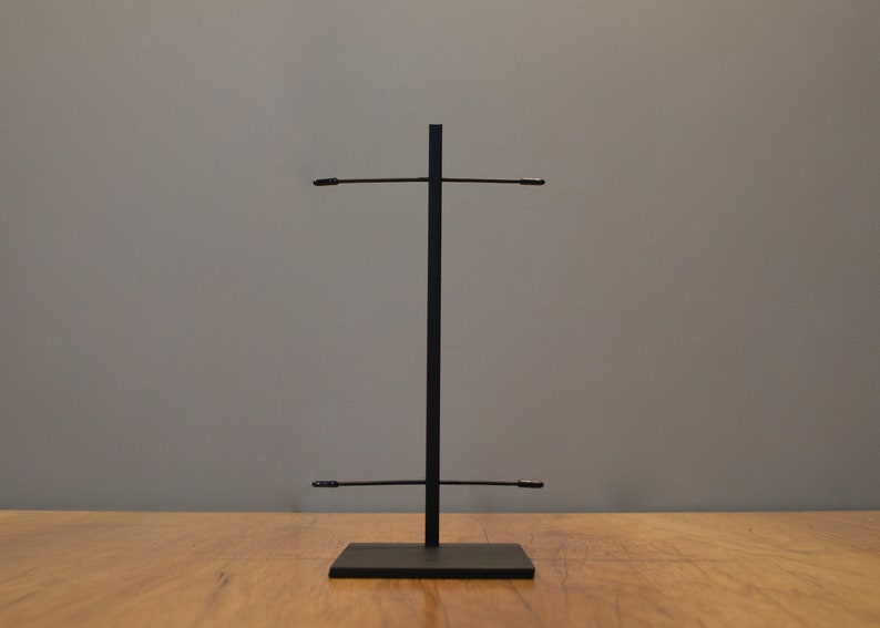 10” High Double Crossbar Metal Display Stand for Art Objects - 4x4 Base ...