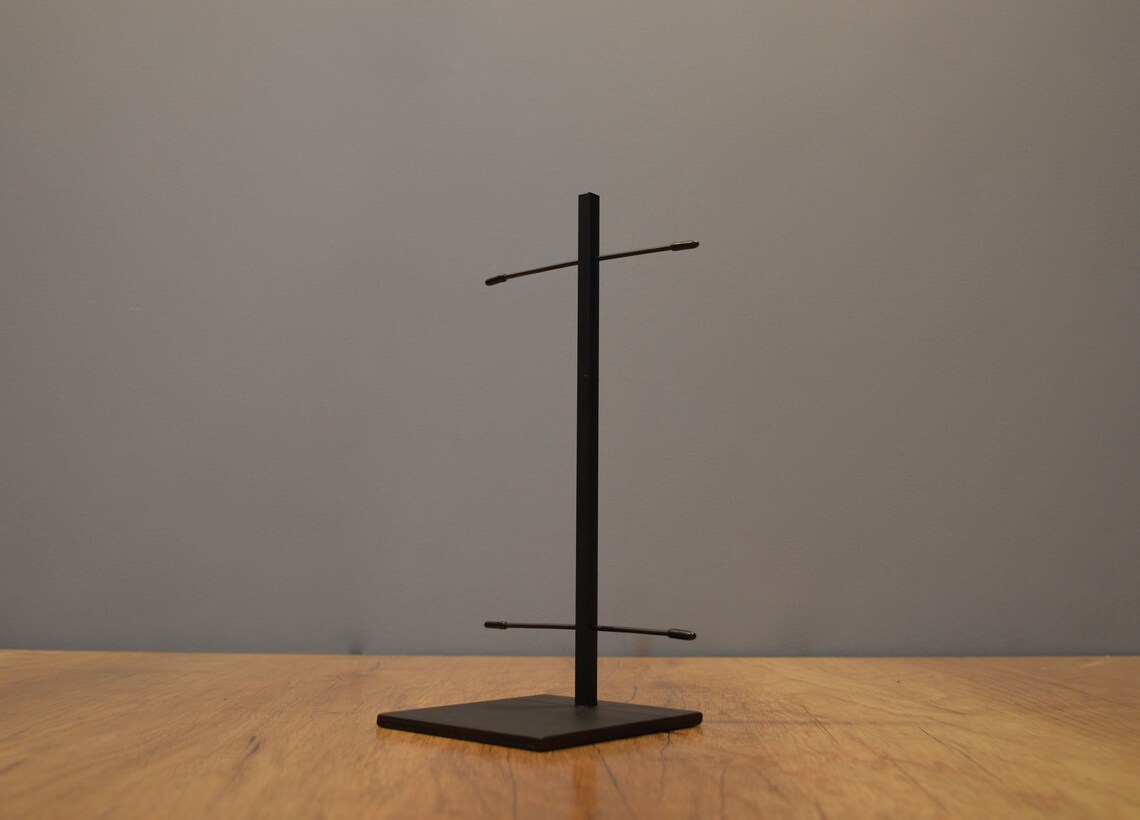 10” High Double Crossbar Metal Display Stand for Art Objects - 4x4 Base ...