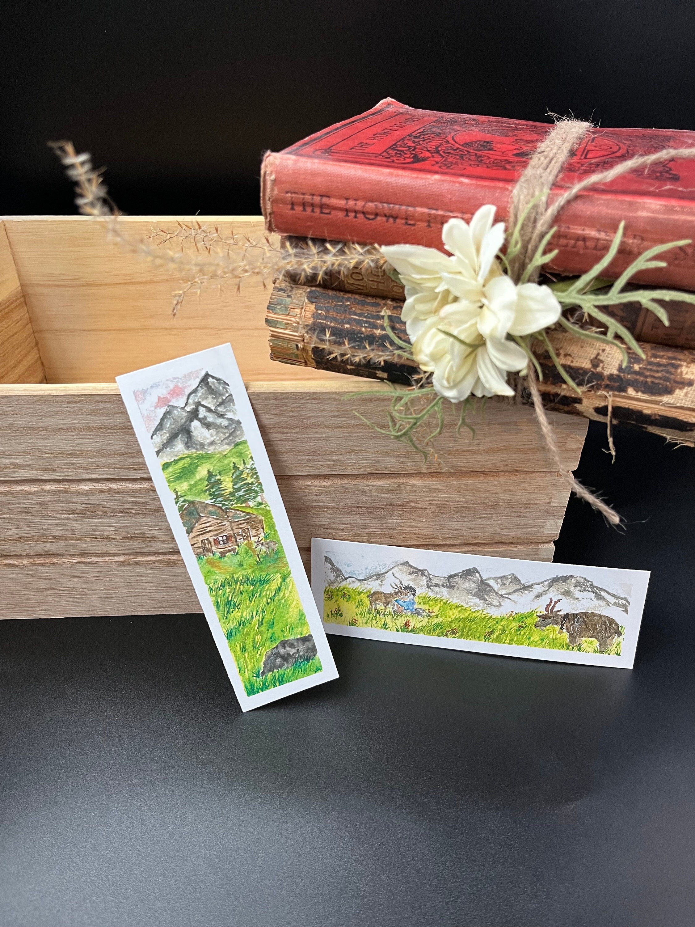 Classic Literature Watercolor Bookmarks: Heidi and the Secret Garden - Etsy