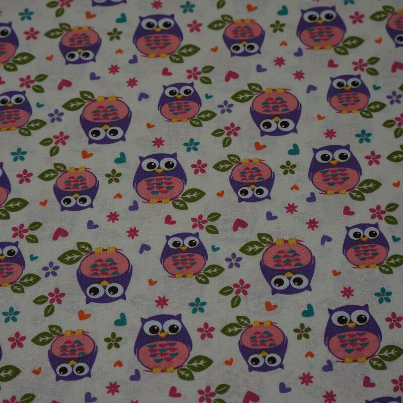 Owl Cotton Fabric - Etsy