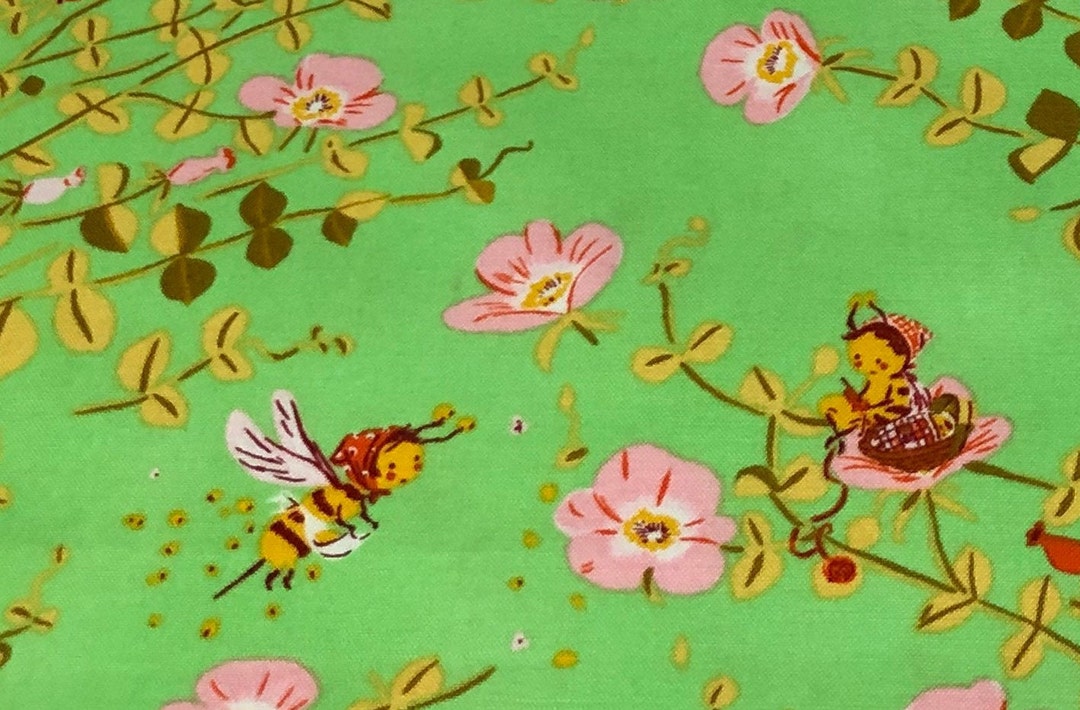 Nanny Bee and Flowers Cotton Fabric by Windham Fabrics Cotton Clothing ...