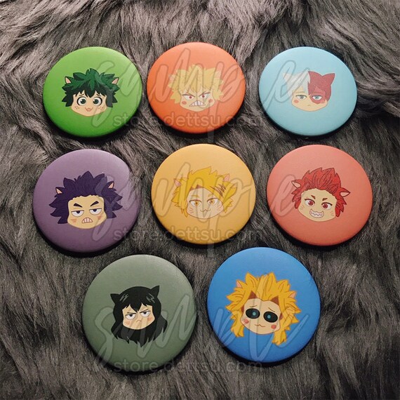 My Hero Academia Neko Button Pins Feat. Deku Bakugou Shouto | Etsy