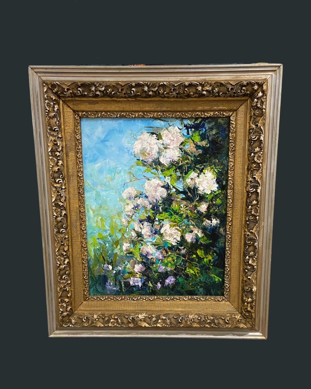ANNABELLE HYDRANGEA, Original Oil Painting, Impressionist, Wall Art ...