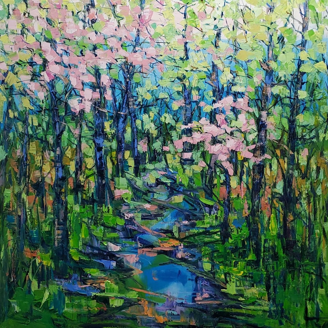 SPRING DANCE, Spring Painting Mountain Art, Smoky Mountains, Wall Art ...