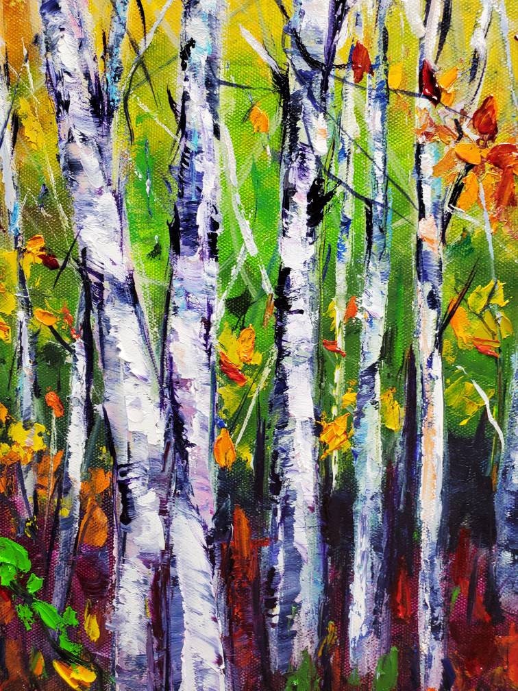 BIRCH DANCING, Colorful Trees, Mountain, Art, Blue Ridge Mountains ...