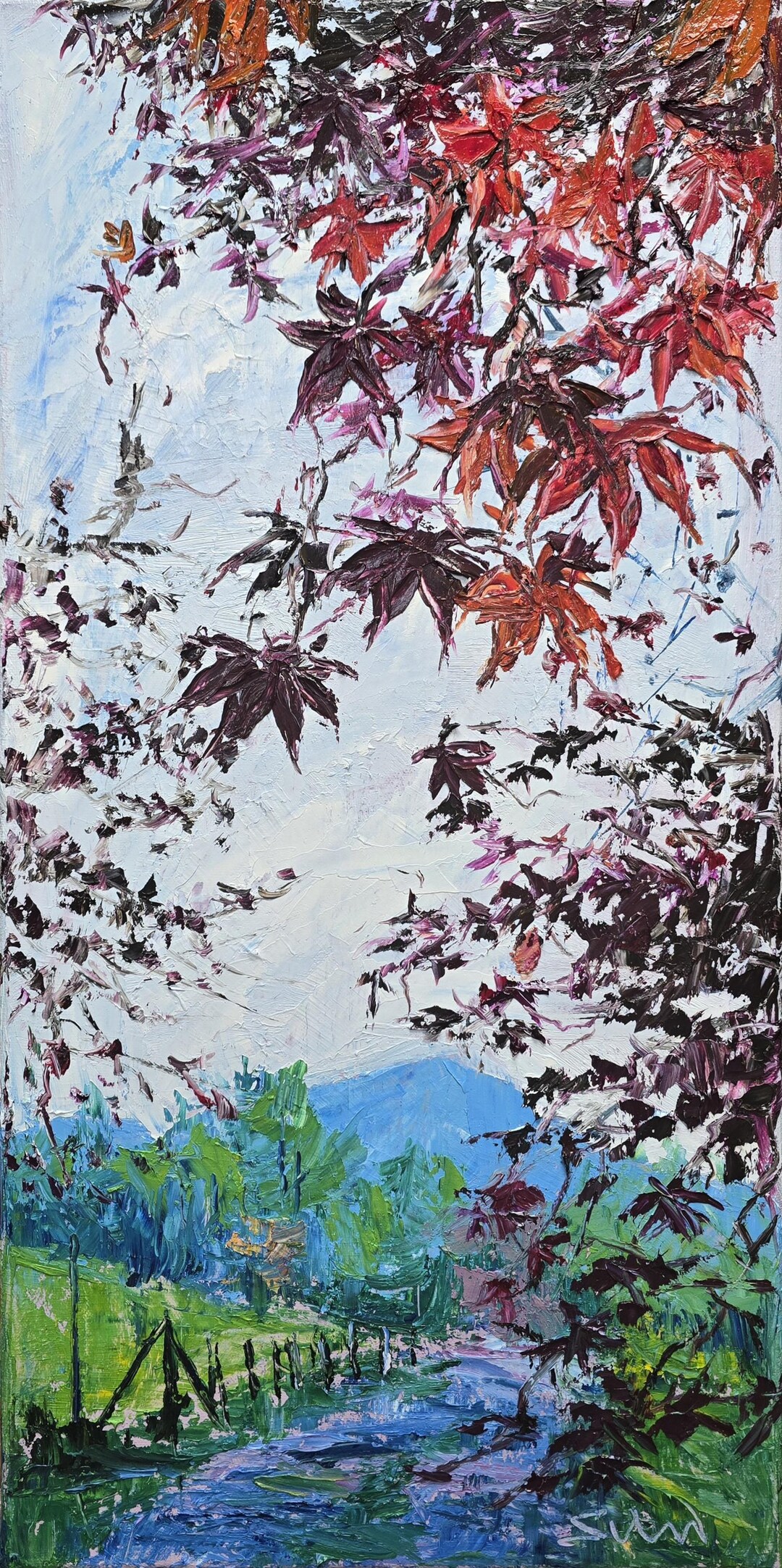 Maple Tree Dancing, Original Oil Painting, Canvas Art, Landscape Art ...