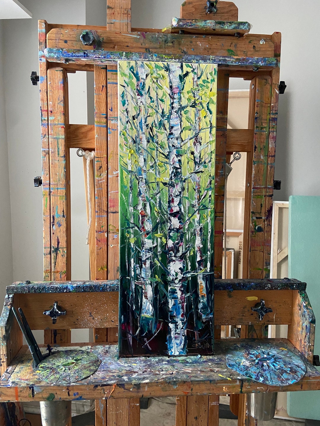 SPRING BIRCH DANCING, Colorful Trees, Mountain, Art, Spring is Coming ...